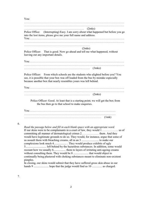 KCSE English Revision Questions And Answers