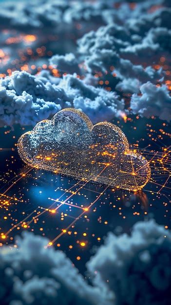 Premium Photo Glowing Plexus Cloud Computing And Data Storage Concept