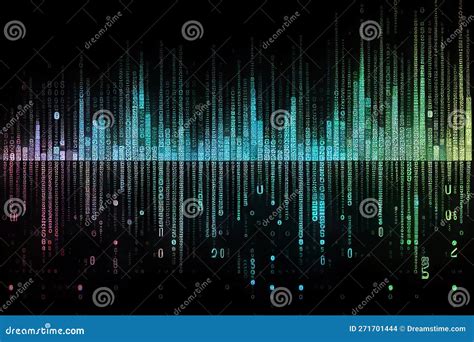 Binary Computer Matrix Code Data Stream Stock Illustration