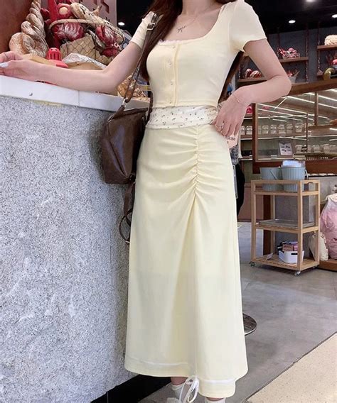 캣스트릿 무료배송 [코디세트 탑 스커트] 파스텔플라워 빈티지 코디룩 셋업 숏or롱기장 옐로우 민트