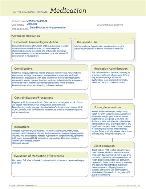 Active Learning Template Medication Active Learning Templates