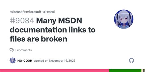 Many Msdn Documentation Links To Files Are Broken · Issue 9084