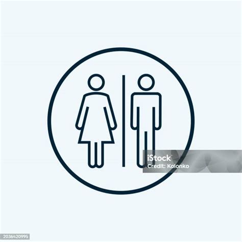 화장실 기호 화장실 아이콘입니다 화장실 욕실 남성과 여성의 상징입니다 Wc 절연선 픽토그램 화장실 표시에 대한 스톡 벡터 아트 및 기타 이미지 Istock