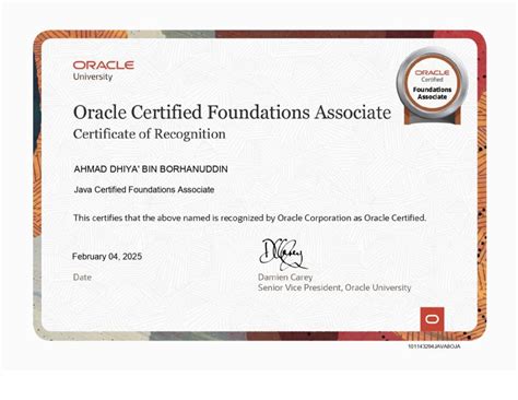 Oraclecertified Cloudcomputing Techgrowth Gratitude Ahmad Dhiya Borhanuddin