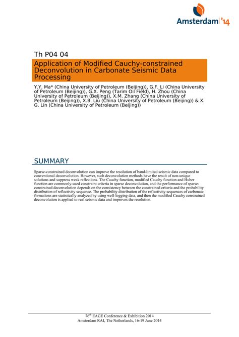 Pdf Th P04 04 Application Of Modified Cauchy Constrained