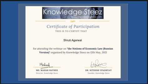 shruti agarwal on linkedin certificate of participation from knowledge