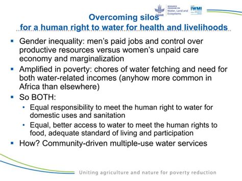 Gender Water And Development Issues For The Future PPT