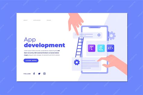 premium vector app development landing page template