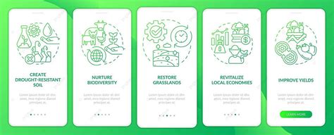 Onboarding Mobile App Screen Featuring Regenerative Culture And Green Gradient Vector Phone