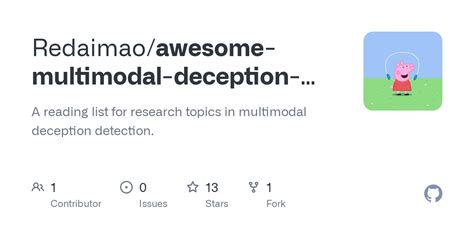 Github Redaimaoawesome Multimodal Deception Detection A Reading List For Research Topics In