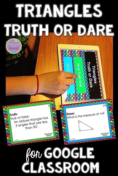 classifying triangles digital truth or dare math game teaching