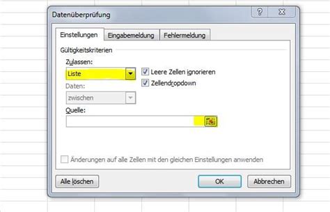 Excel Dropdown Liste Erstellen