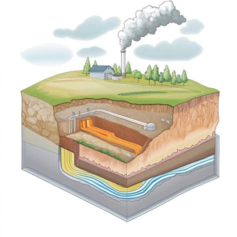 An Educational Diagram Showing The Process Of Geothermal Energy