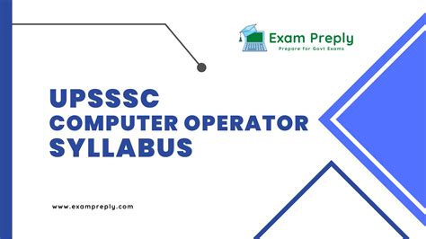 Upsssc Computer Operator Syllabus Exam Pattern Exam Preply