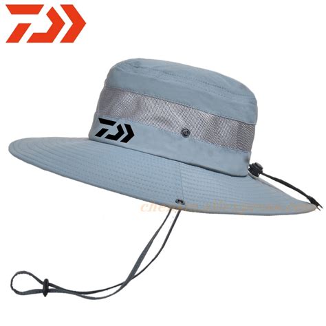Daiwa 남성용 패션 여름 모자 넓은 챙 야외 낚시 하이킹 해변 파나마 메쉬 통기성 빠른 건조 자외선 차단 선 캡 Aliexpress