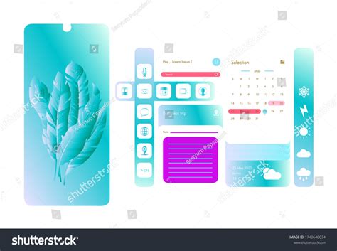 Creative Ui Ux Gui Screens Mobile Stock Vector Royalty Free 1740640034 Shutterstock