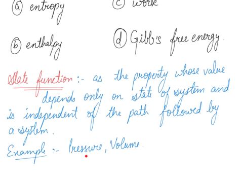 Which One Of The Following Thermodynamic Quantities Is Not A State Function A Gibbs Free