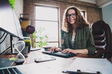 Photo Of Lovely Cheerful Successful Woman Coder Hacker Sitting Armchair Comfortable Workspace