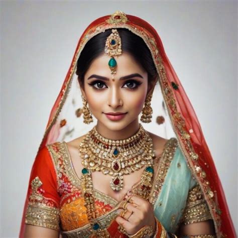 Premium Ai Image A Glamor Beautiful Girl Of Indian Ethnicity Wearing