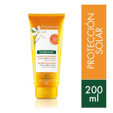 Klorane Gel Crema Solar Sublime Klorane Polysianes Spf 30 200ml Red Farma Shop