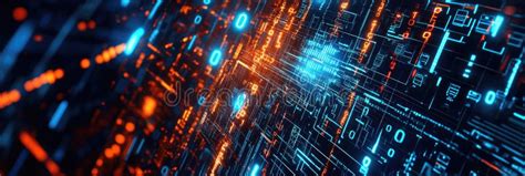 digital code data circuit board and cybersecurity ai cyberspace programming and information