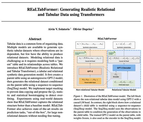 R N Realtabformer Generating Realistic Relational And Tabular Data