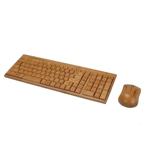 Bamboo Wooden Keyboardandmouse Combo Wireless Multimedia Healthy Eco