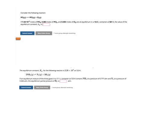 Solved Consider The Following Reaction Pcl5 G ⇌pcl3