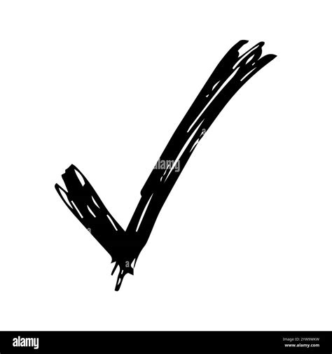 Hand Drawn Check Symbol Black Sketch Check Symbol On White Background