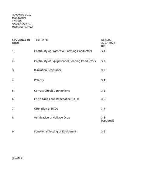 As3000 Testing Spreadsheet Pdf Electronic Engineering Electric Power
