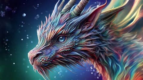Rainbow Dragon Ai Generated Illustration Realistic A Magical