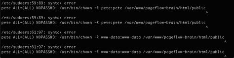 Syntax Error In Sudoers Rlinux