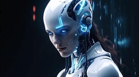 premium photo futuristic ai cyborg technology