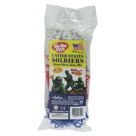 Timmee Processed Plastic Army Men Red White And Blue Tim Mee Toy Soldier