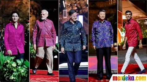 Foto Saat Pemimpin Negara Berpakaian Batik Di Gala Dinner G20 Indonesia