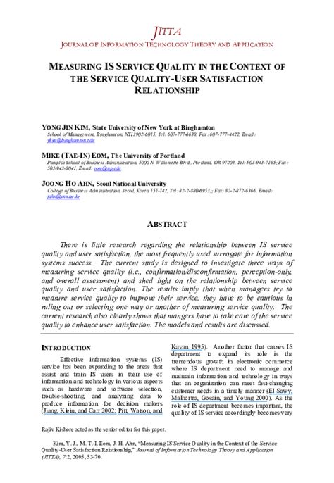 Pdf Measuring Is Service Quality In The Context Of The Service