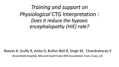 Pdf Training And Support On Physiological Ctg Interpretation Does It Reduce The Hypoxic