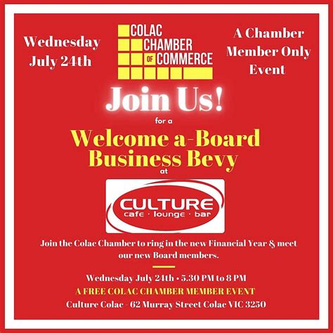 Welcome A Board Business Bevy Culture Colac 24 July 2024