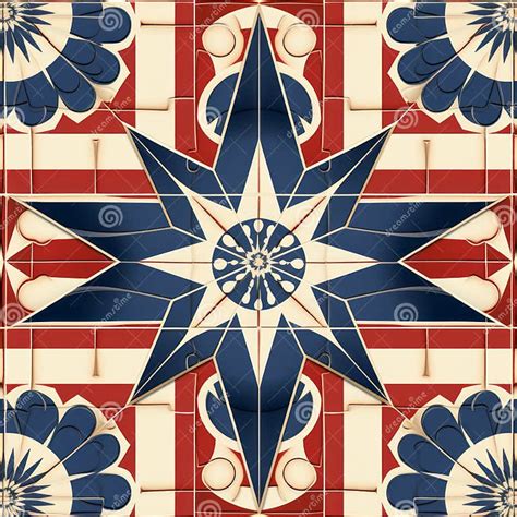 Abstract Tiles With Neoclassical Symmetry And Vintage Americana Designs