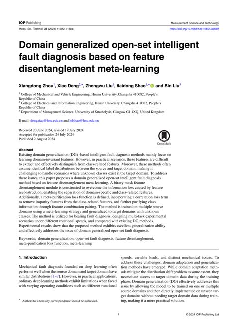 domain generalized open set intelligent fault diagnosis based on
