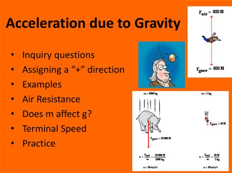 acceleration due to gravity physics presentation