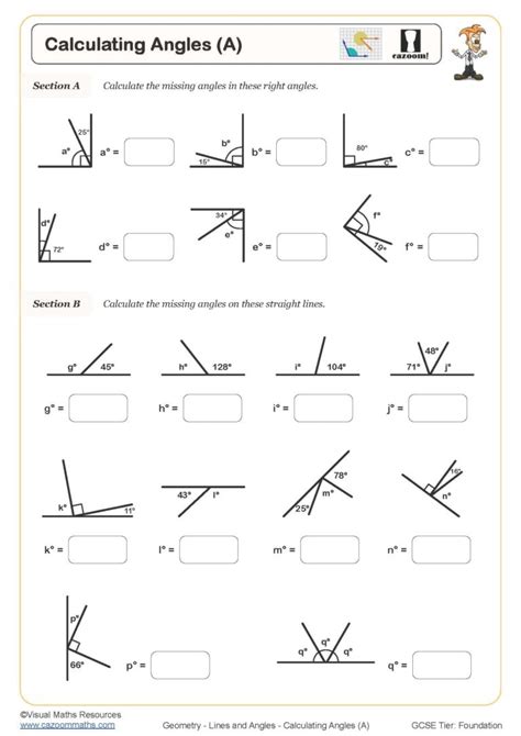 Describing Pairs Of Angles Worksheet