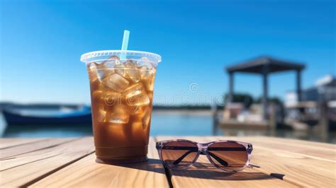 Sun Iced Coffee Summer Stock Illustration Illustration Of Relaxing