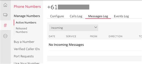 Twilio Inbound Messages Showing As No Incoming Messages Even Though Sms Has Been Sent To That
