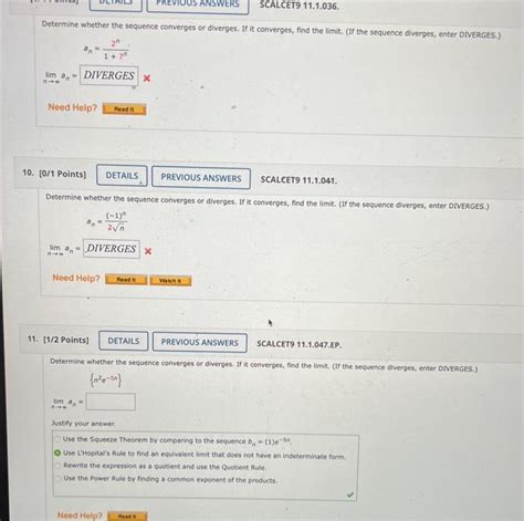 solved determine whether the sequence converges or diverges