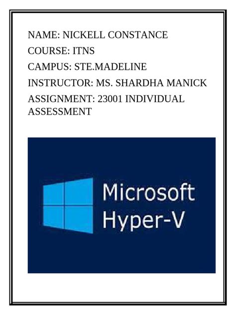 23001 individual assessment pdf computer network hyper v