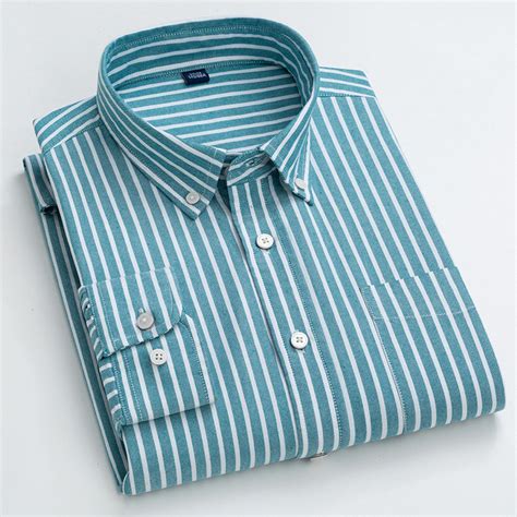 Badubg Памучна оксфордска риза за мъже с дълъг ръкав Ежедневни бизнес