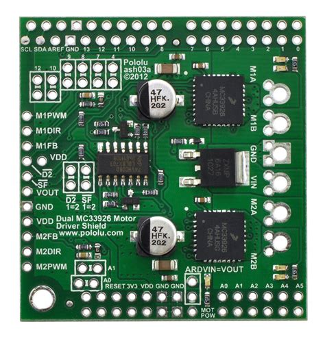 Pololu Dual Mc33926 Motor Driver Shield For Arduino