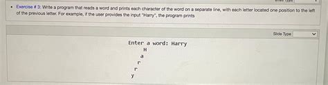 Solved • Exercise 3 Write A Program That Reads A Word And