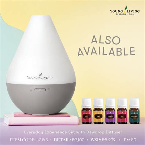 Young Living Everyday Experience Set With Dew Drop Diffuser Shopee